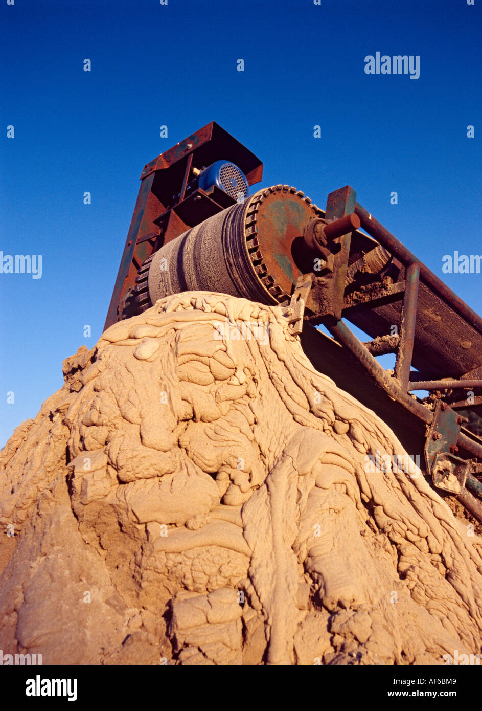 Conveyer belt in a sand pit Stock Photo - Alamy