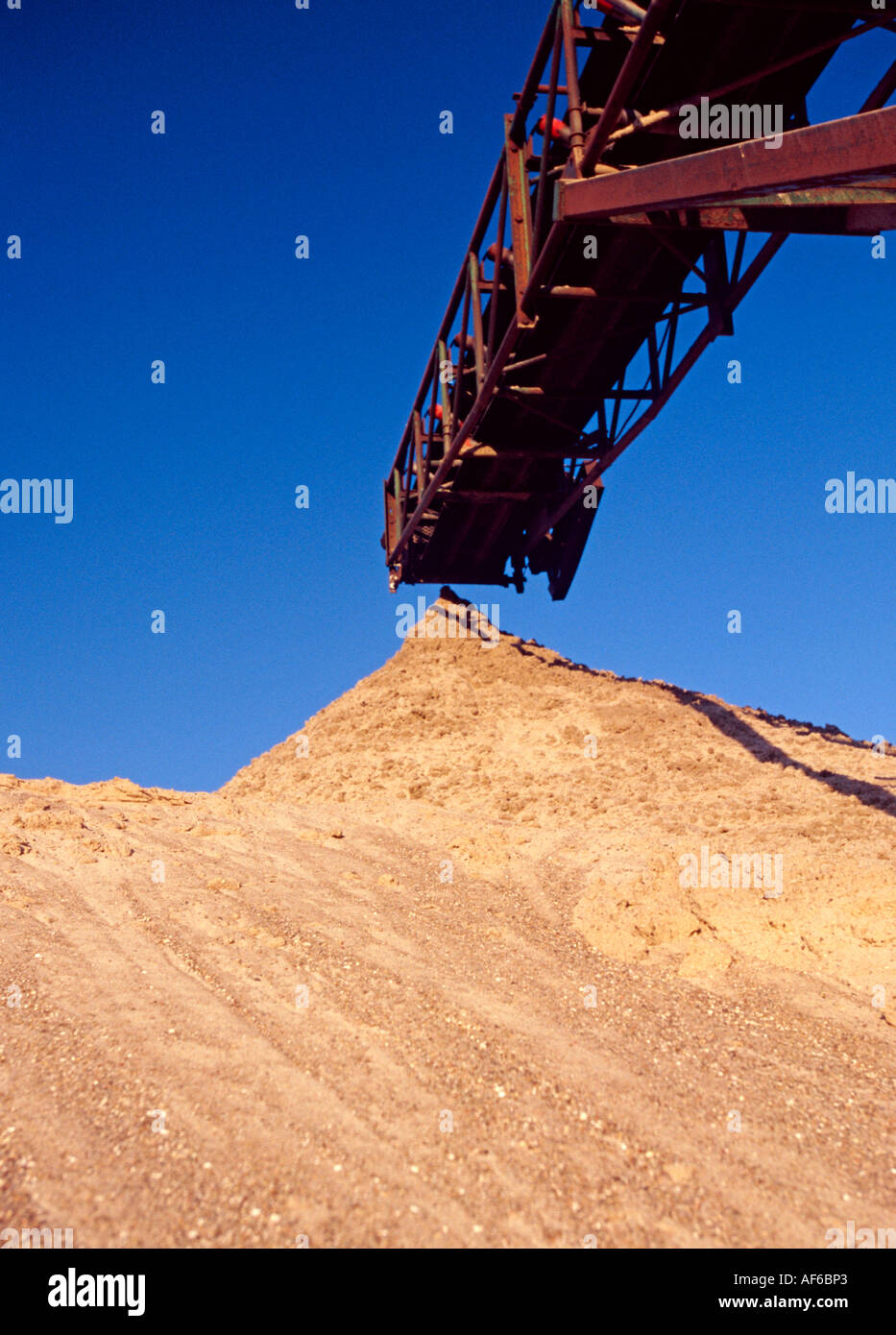 Conveyer belt in a sand pit Stock Photo - Alamy