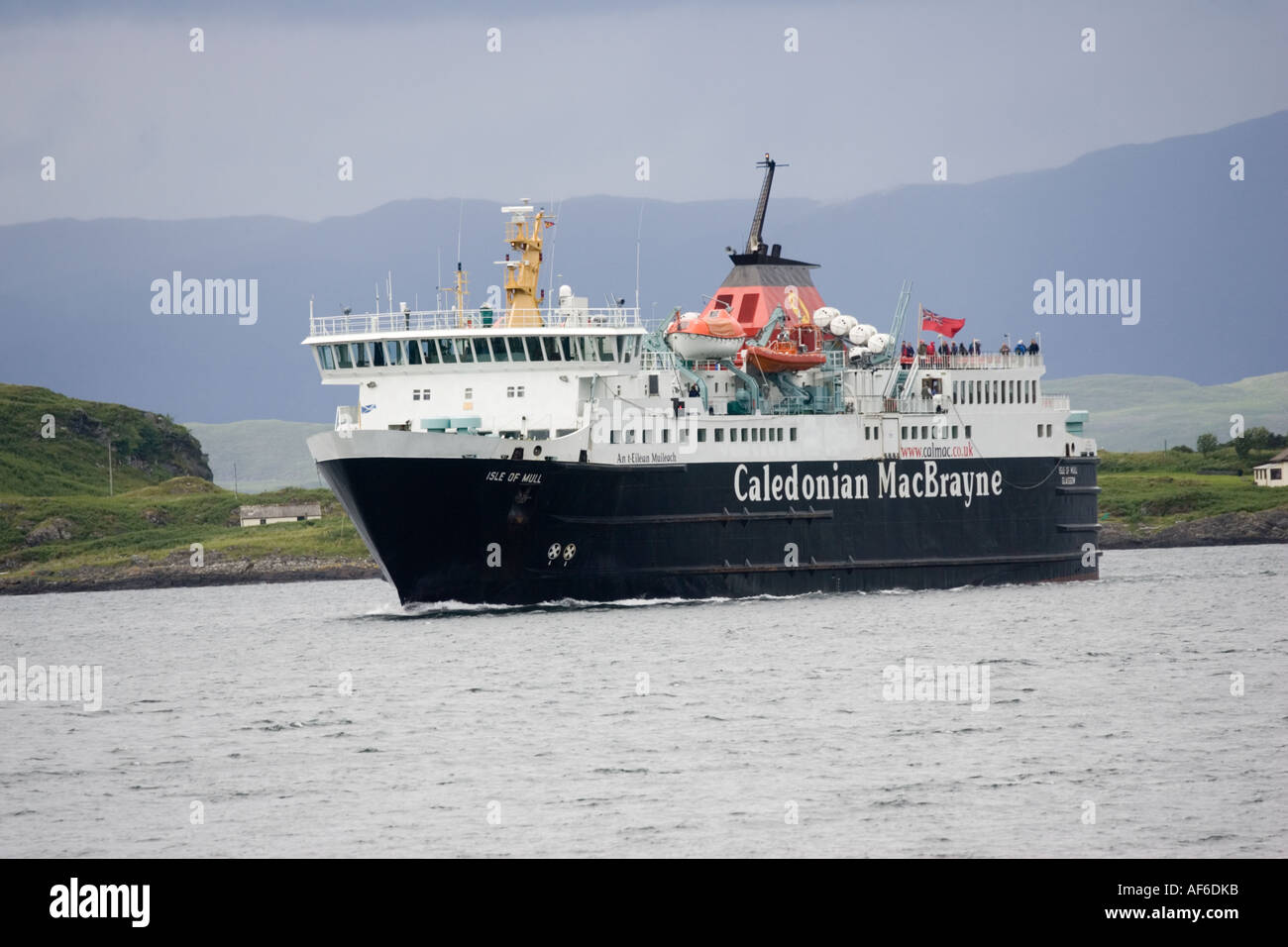 Caledonian MacBrayne Isle of Mull ferry arriving from Iona Scotland UK ...
