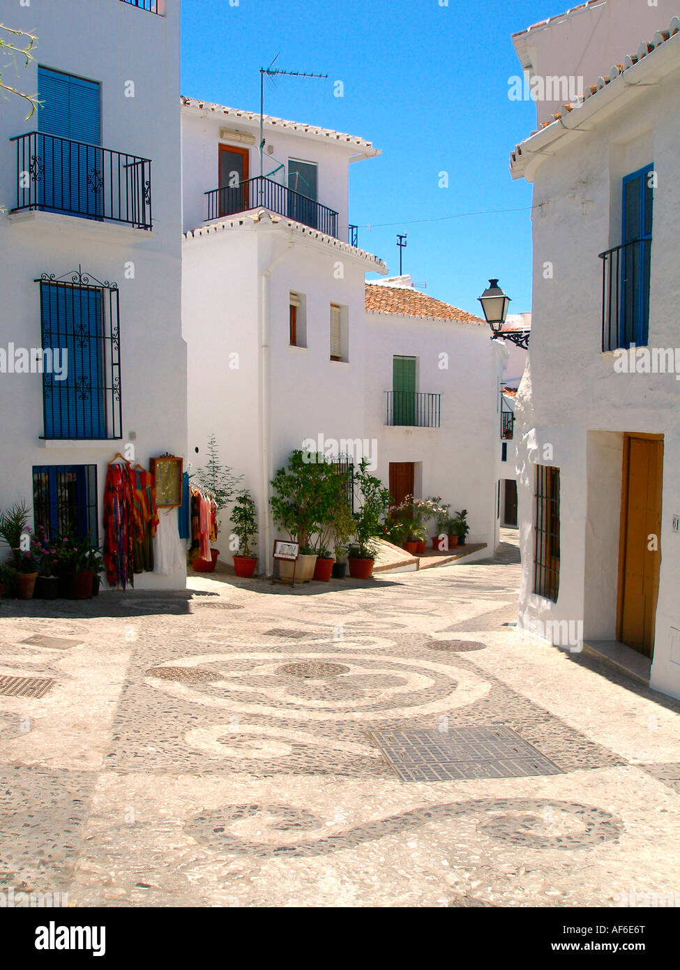 Street View in Traditional Spanish Village Stock Photo - Alamy