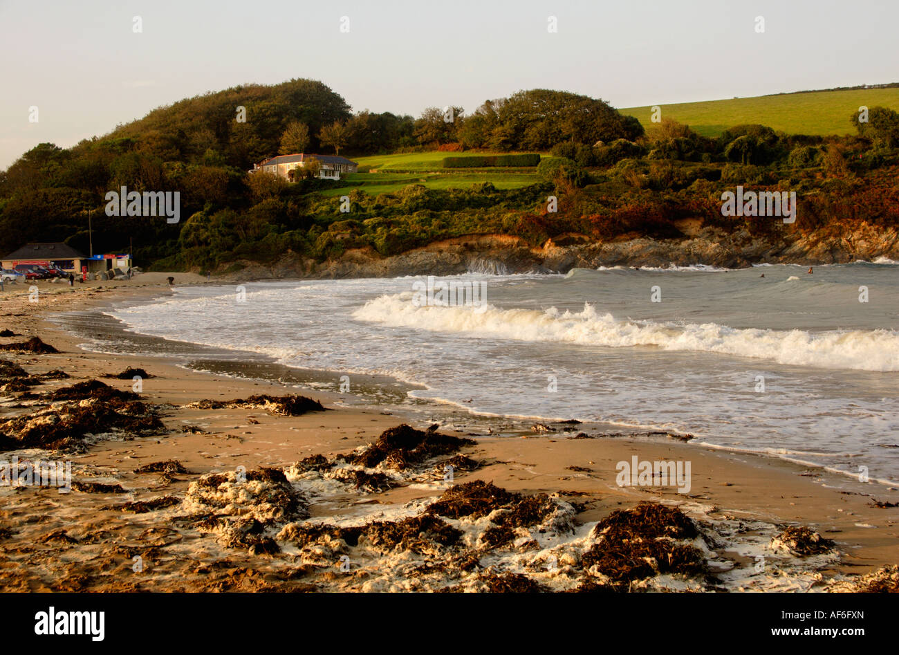 Waves rolling up beach, Cornwall, England, UK Stock Photo - Alamy