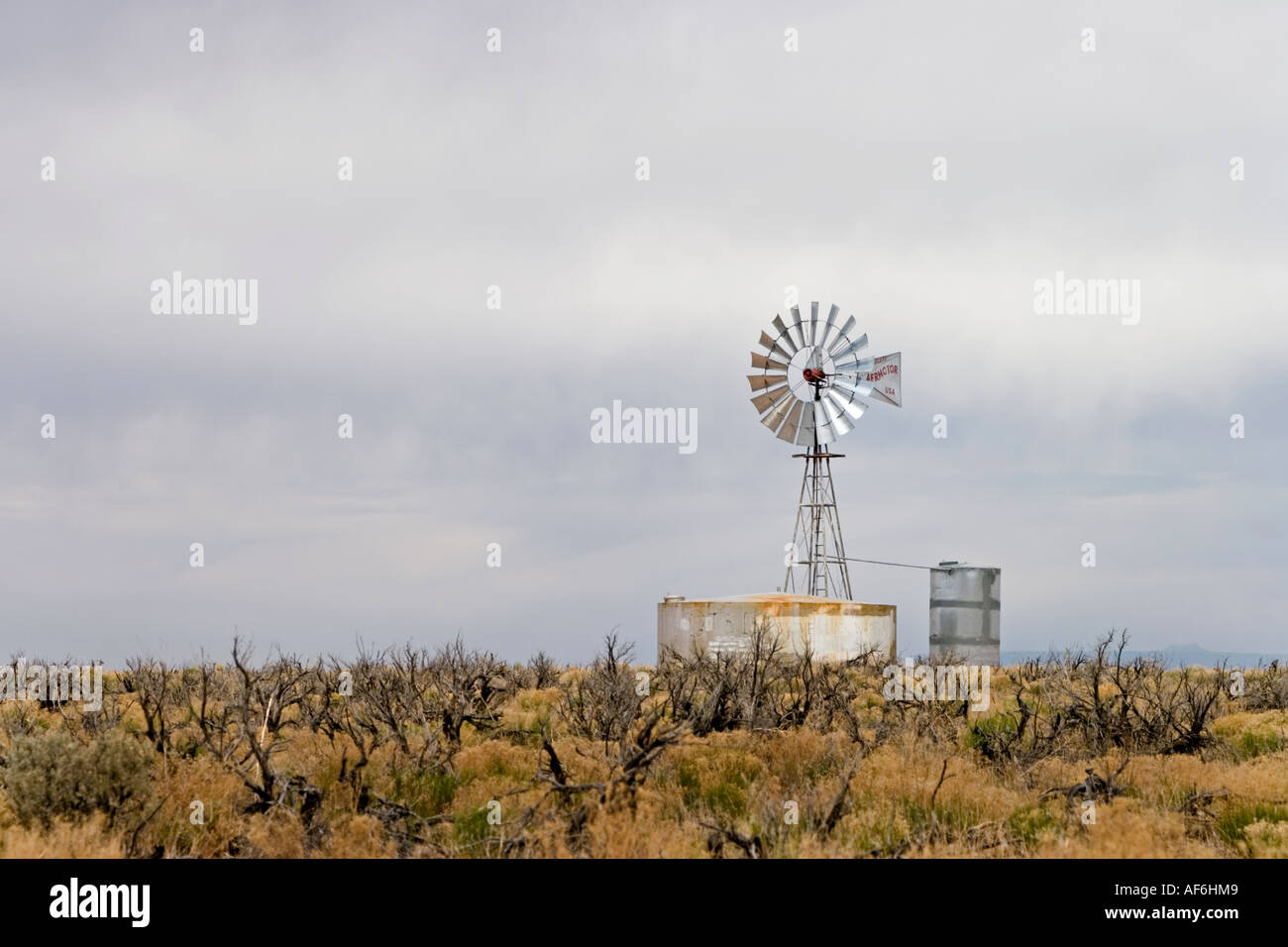 Utah wilderness windmill Stock Photo - Alamy