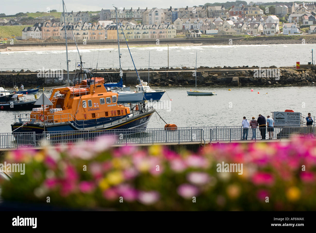 Portrush lifeboat moored in harbour Stock Photo - Alamy