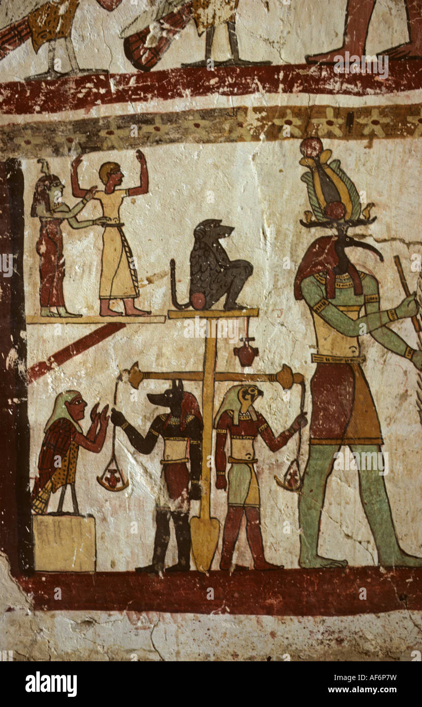 Egypt Bahariya Fresco in underground tomb Stock Photo - Alamy