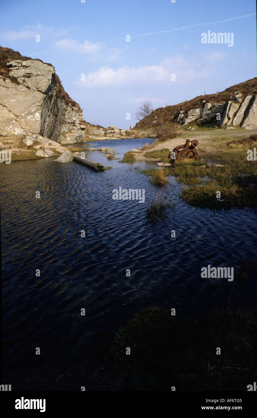 Hay Tor granite quarry, at the start of Haytor Granite Tramway devon ...