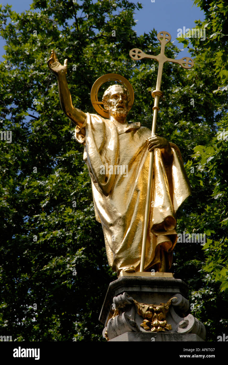 Gold Statue of St Paul the Apostle Stock Photo - Alamy