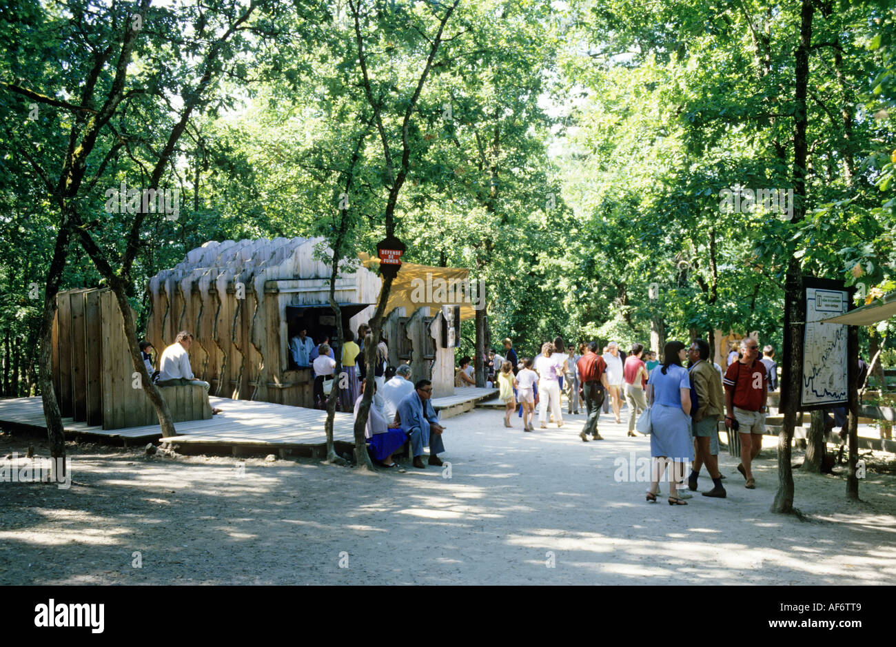 Tourists at the wooded Lascaux cave complex where both the original and ...