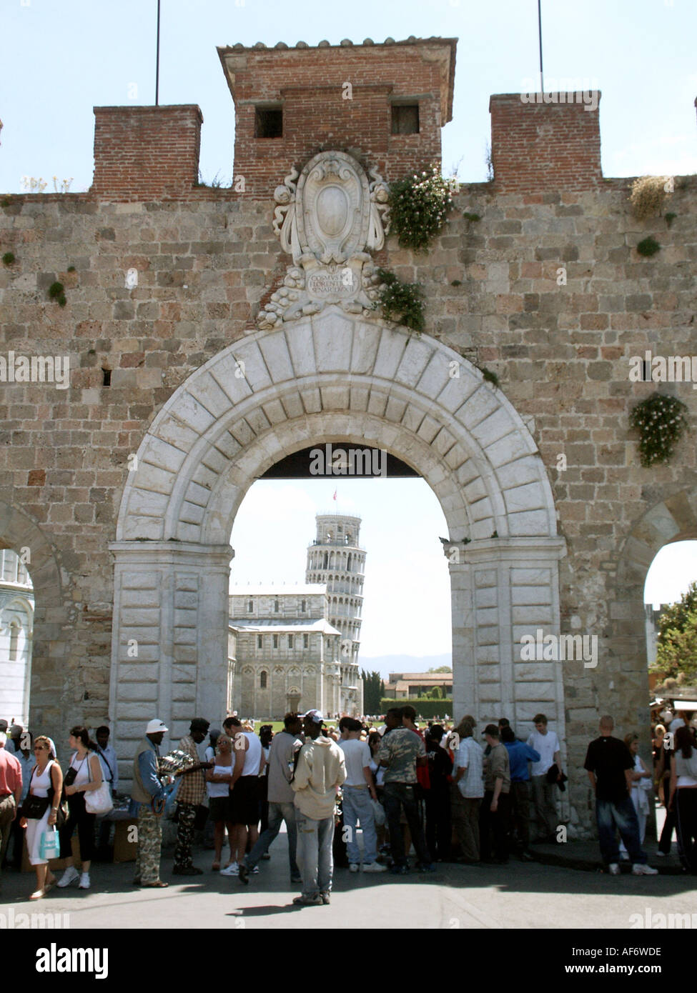 geography / travel, Italy, Tuscany, Pisa, city gate, leaning tower ...