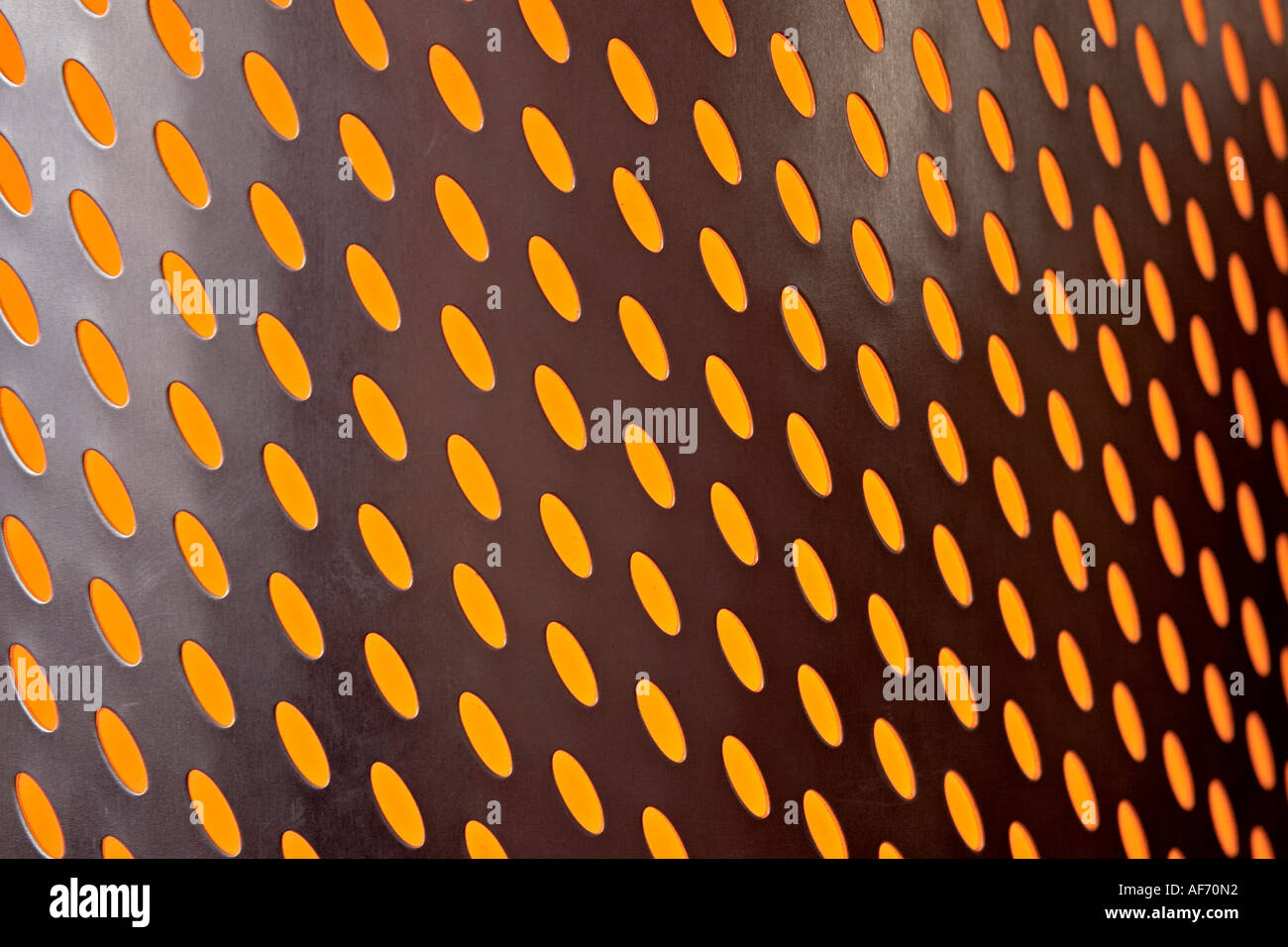 Abstract image of orange coloured colored oval lights fading out of ...