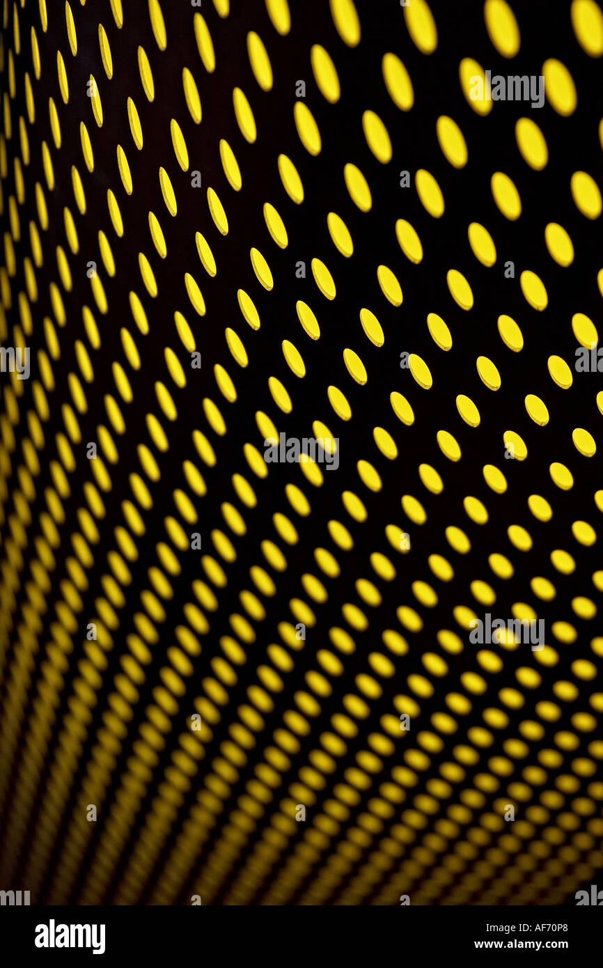 Abstract image of yellow coloured colored oval lights fading out of ...