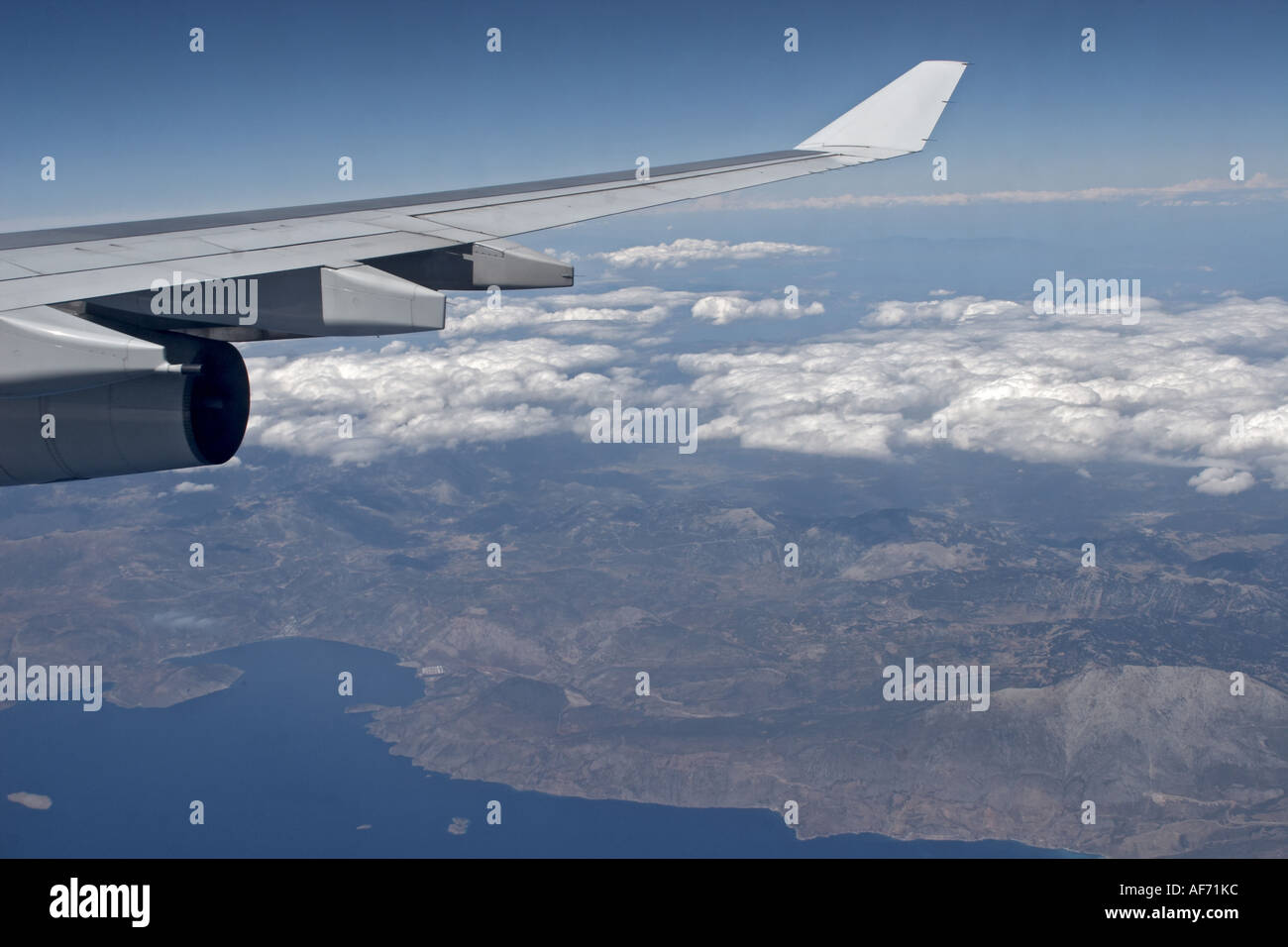 Aerial view north west of Antikyra and on Gulf of Antikyras and Corinth ...