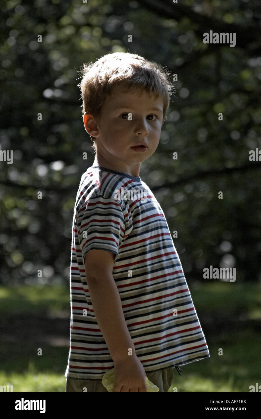 Young boy child outdoors in woods England UK NAOH Stock Photo - Alamy