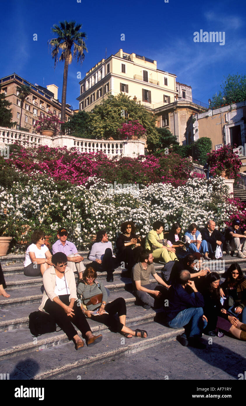 Flowers on spanish steps in rome italy hi-res stock photography and ...