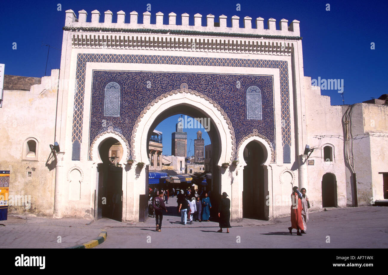 The Blue Gate in the city of Fez Stock Photo - Alamy