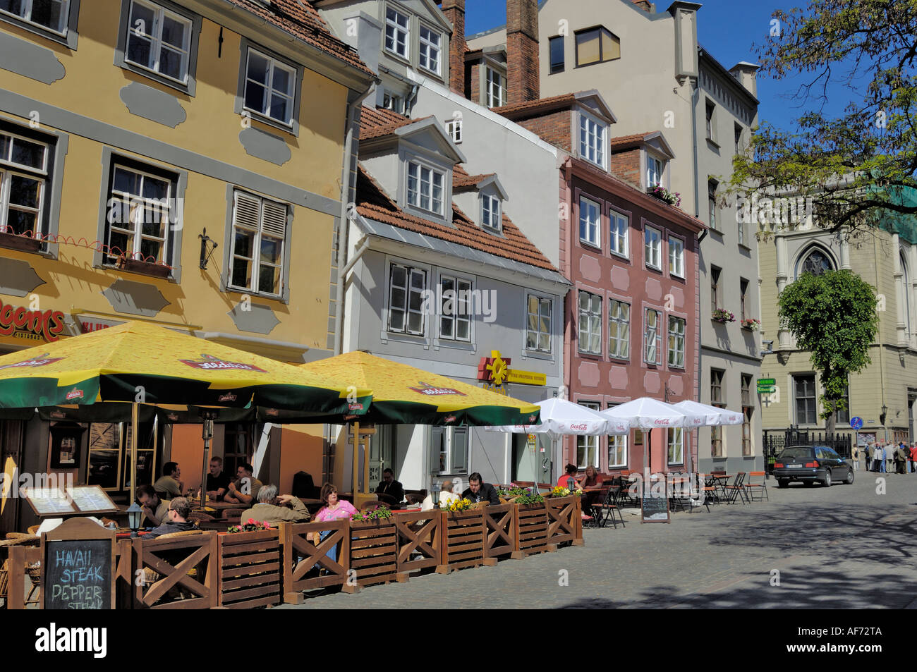 Street cafe, Livu Square, Riga, Latvia Stock Photo - Alamy
