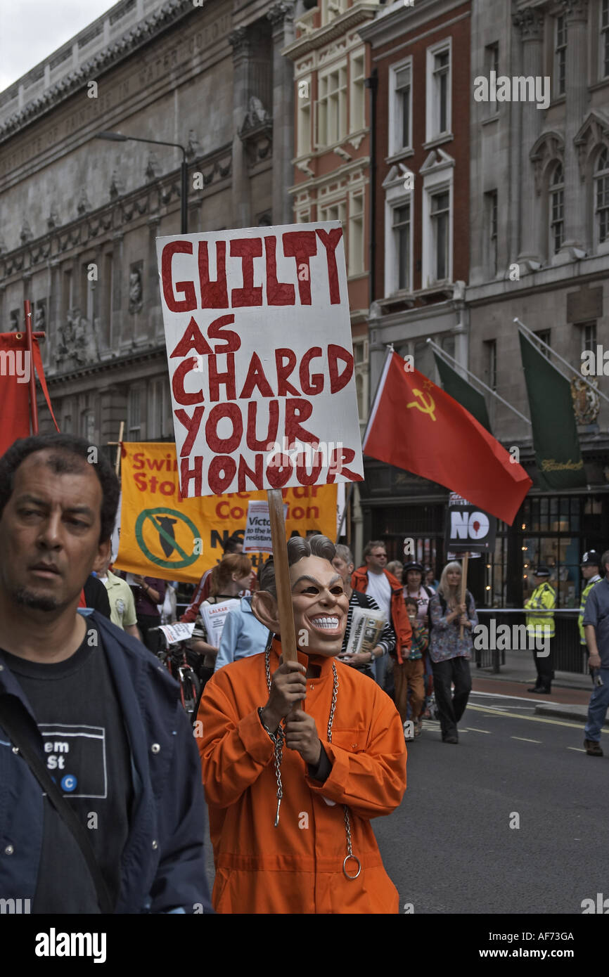 People with posters signs and banners on anti Iraq war protester ...