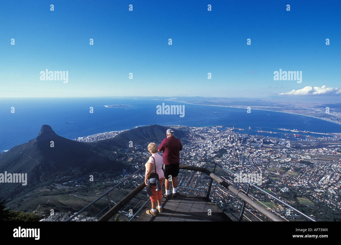 View from Table Mountain over Cape Town South Africa Stock Photo - Alamy