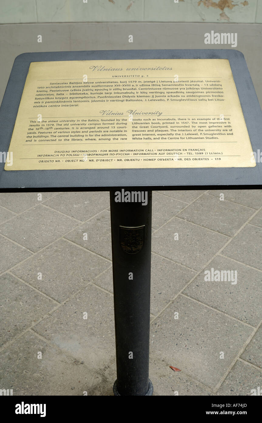 Tourist information signs, Vilnius, Lithuania Stock Photo - Alamy