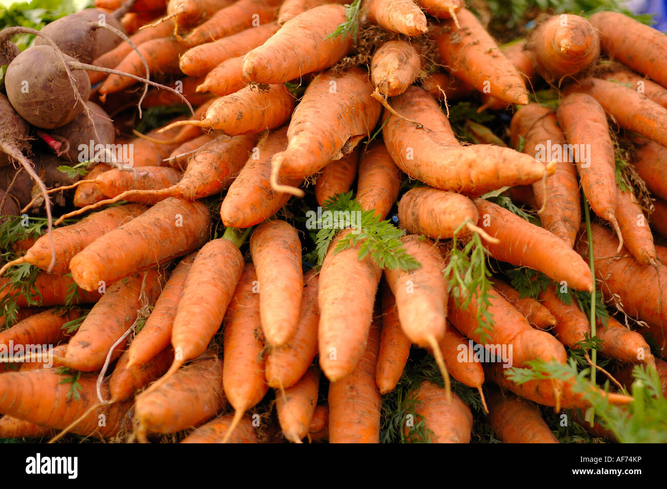 Carrots at a farmers market Stock Photo - Alamy