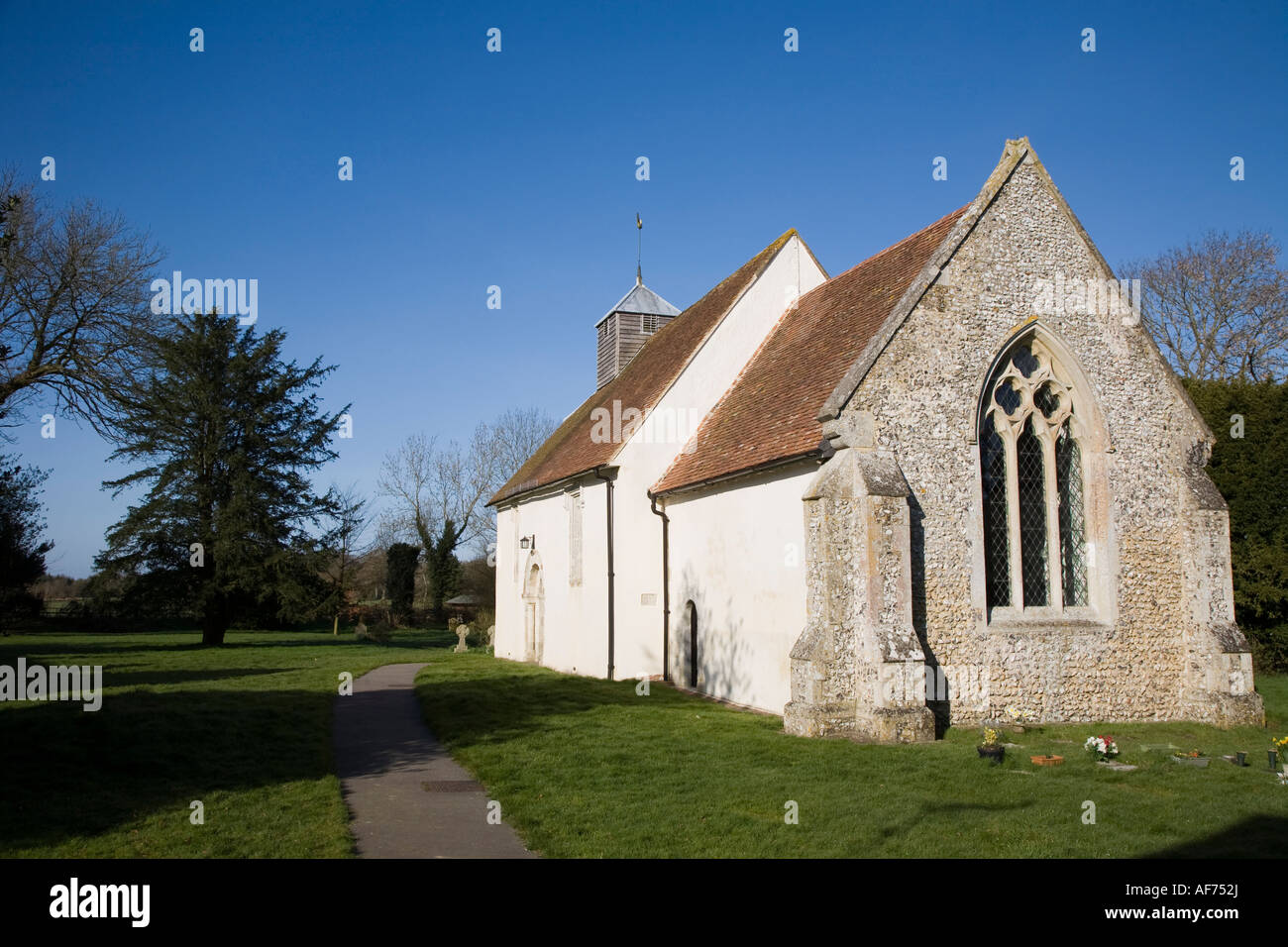 Grade 1 listed church of St James at Upper Wield Dating from 1150 Stock ...