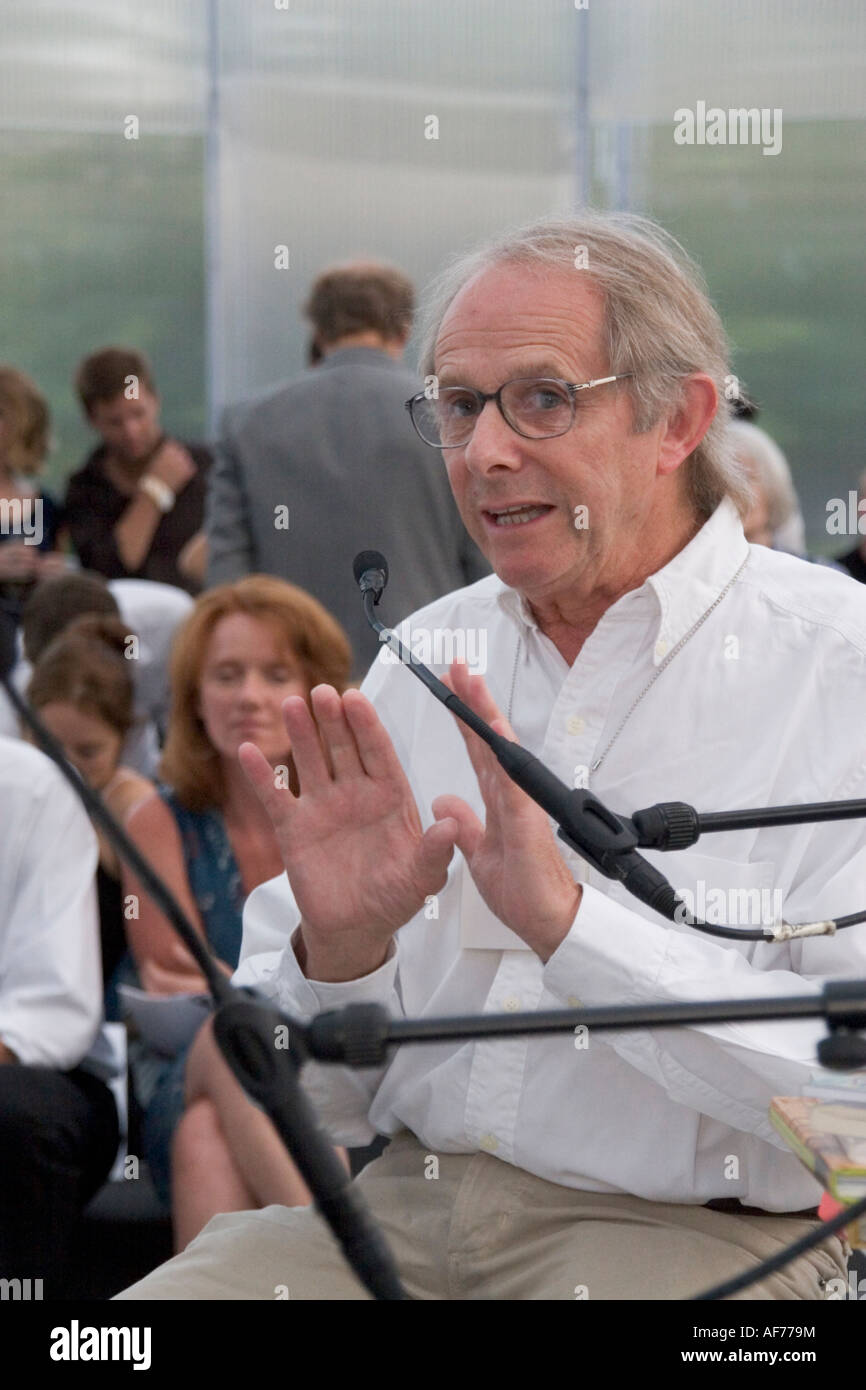 British Film Director Ken Loach being interviewed at the Serpentine ...