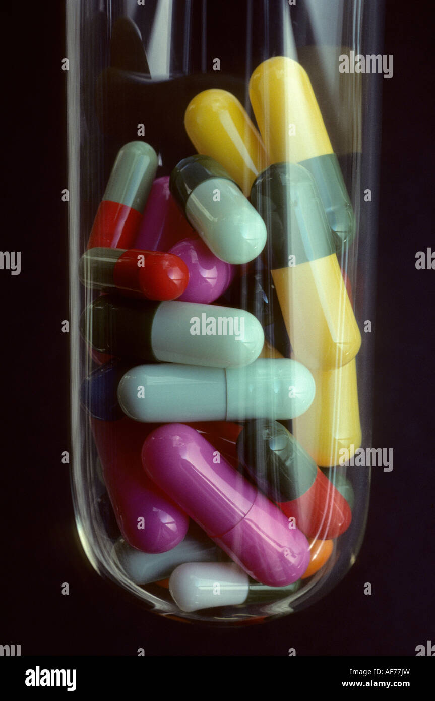 capsules in a test tube Stock Photo - Alamy