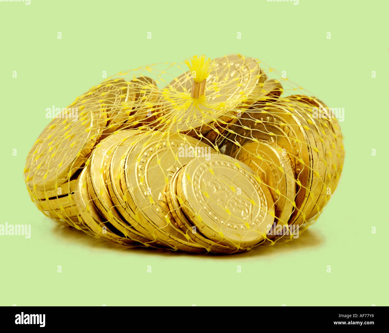 Bag chocolate coins hi-res stock photography and images - Alamy