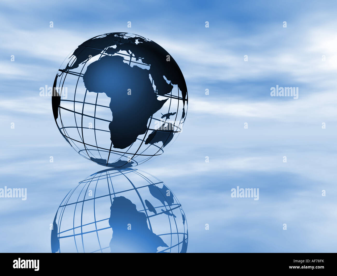 Wireframe 3D rendered of world Stock Photo - Alamy