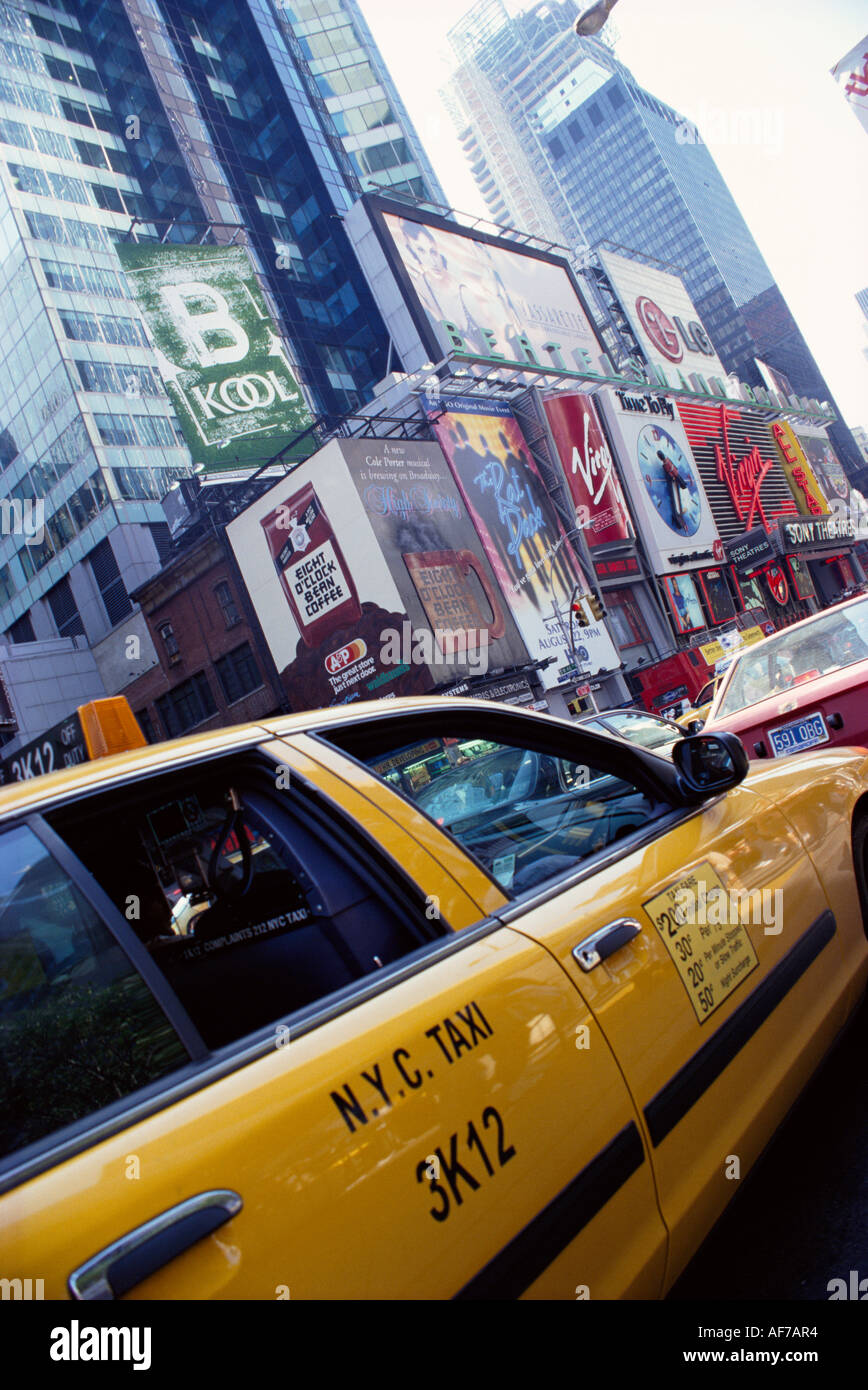 United States of America. New York City. Manhattan. Cab on Broadway ...
