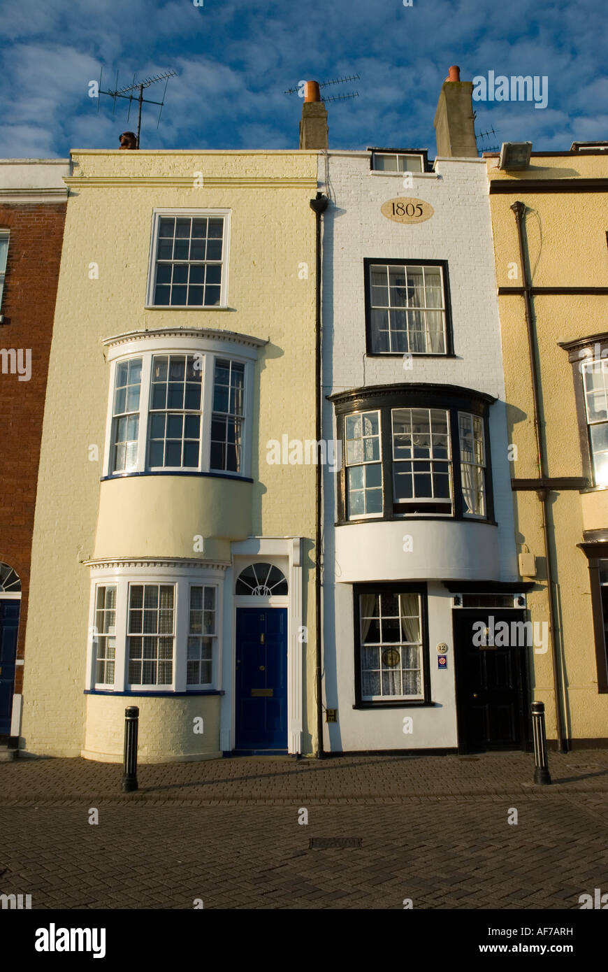 Brightly coloured buildings Weymouth harbour Dorset Stock Photo - Alamy