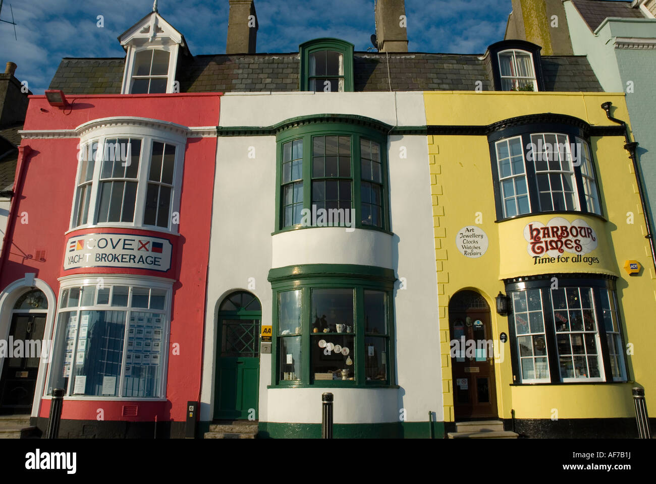 Brightly coloured buildings Weymouth harbour Dorset Stock Photo - Alamy