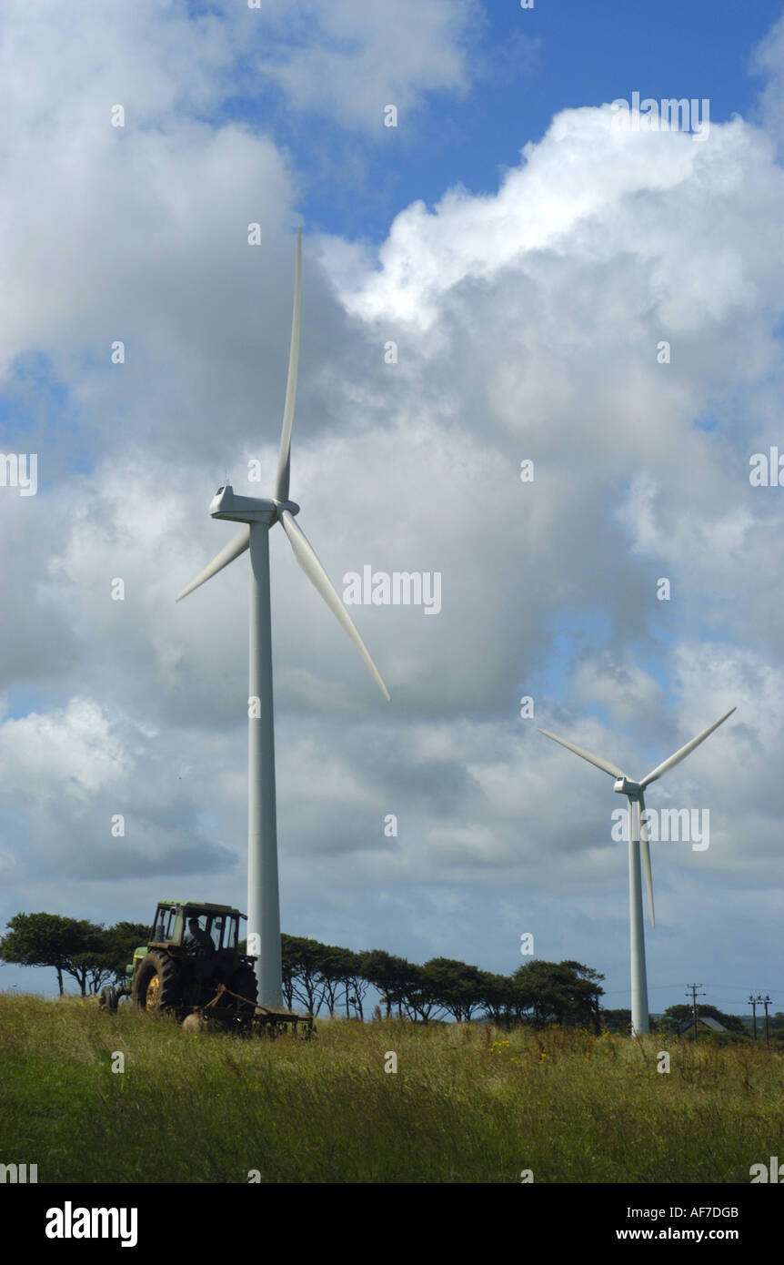 Tractors fields and wind turbines hi-res stock photography and images ...