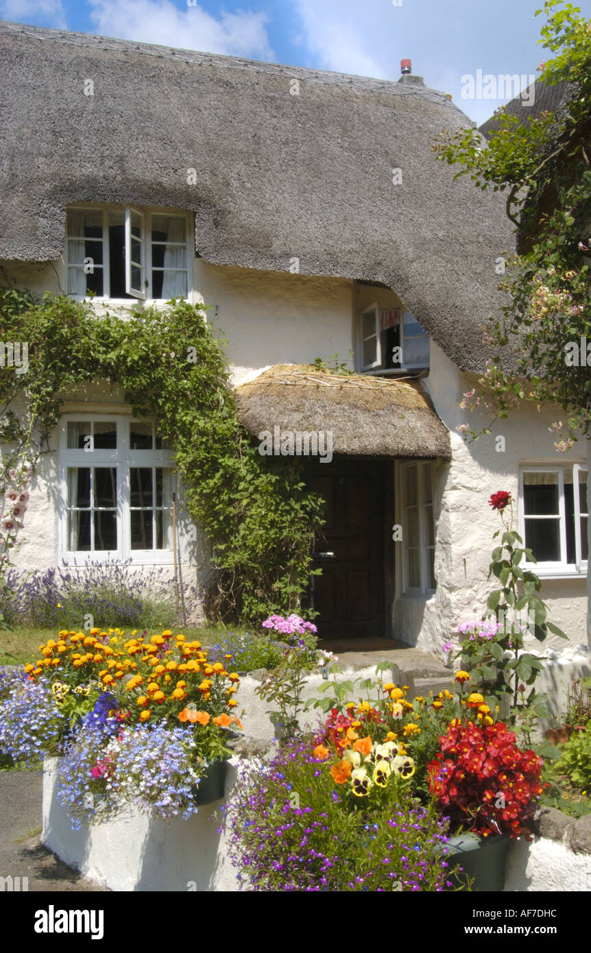 Houses in Lustleigh Village Dartmoor National Park Devon England Stock ...