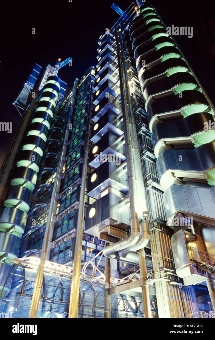 The Lloyd's building night illuminated insurance institution Lloyd's of ...