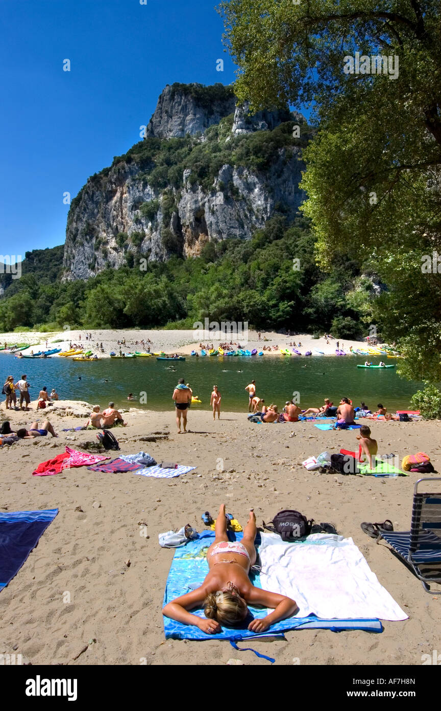 Natural Arch Gorges the Ardeche river Vallon pont d Arc France French ...