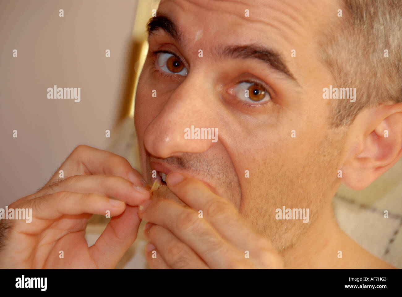 man eating potato food Stock Photo - Alamy
