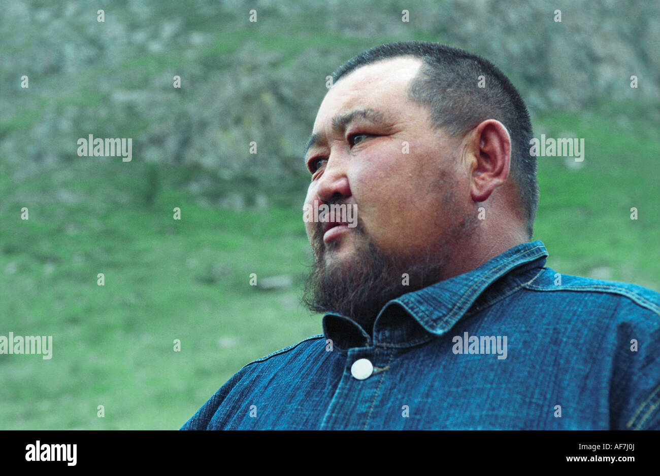 Portrait of an Altaian man. El-Oiyn - national festival of Altaic ...