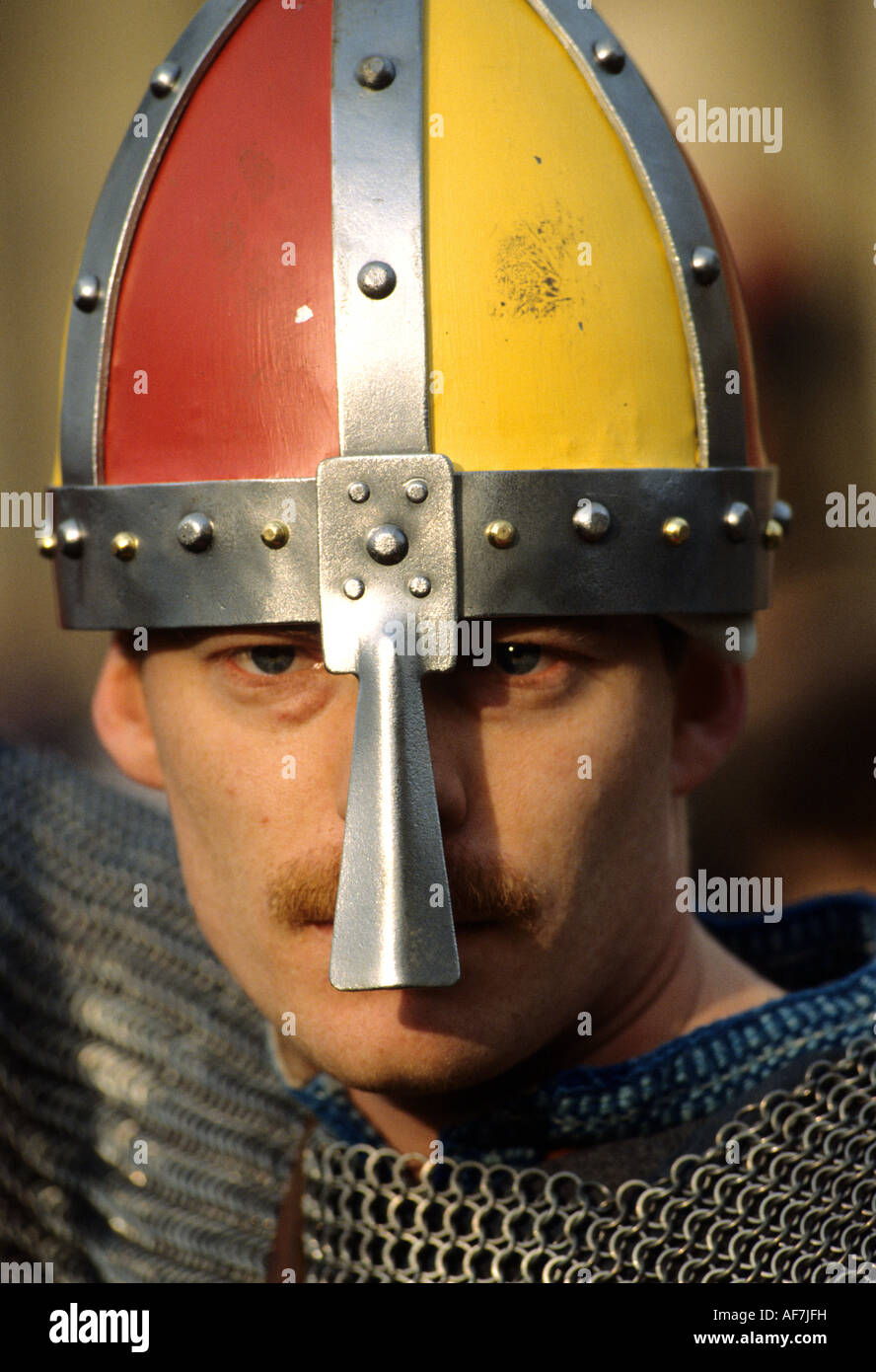A re-enactment of a Viking and Anglo-Saxon battle at York, England, UK ...