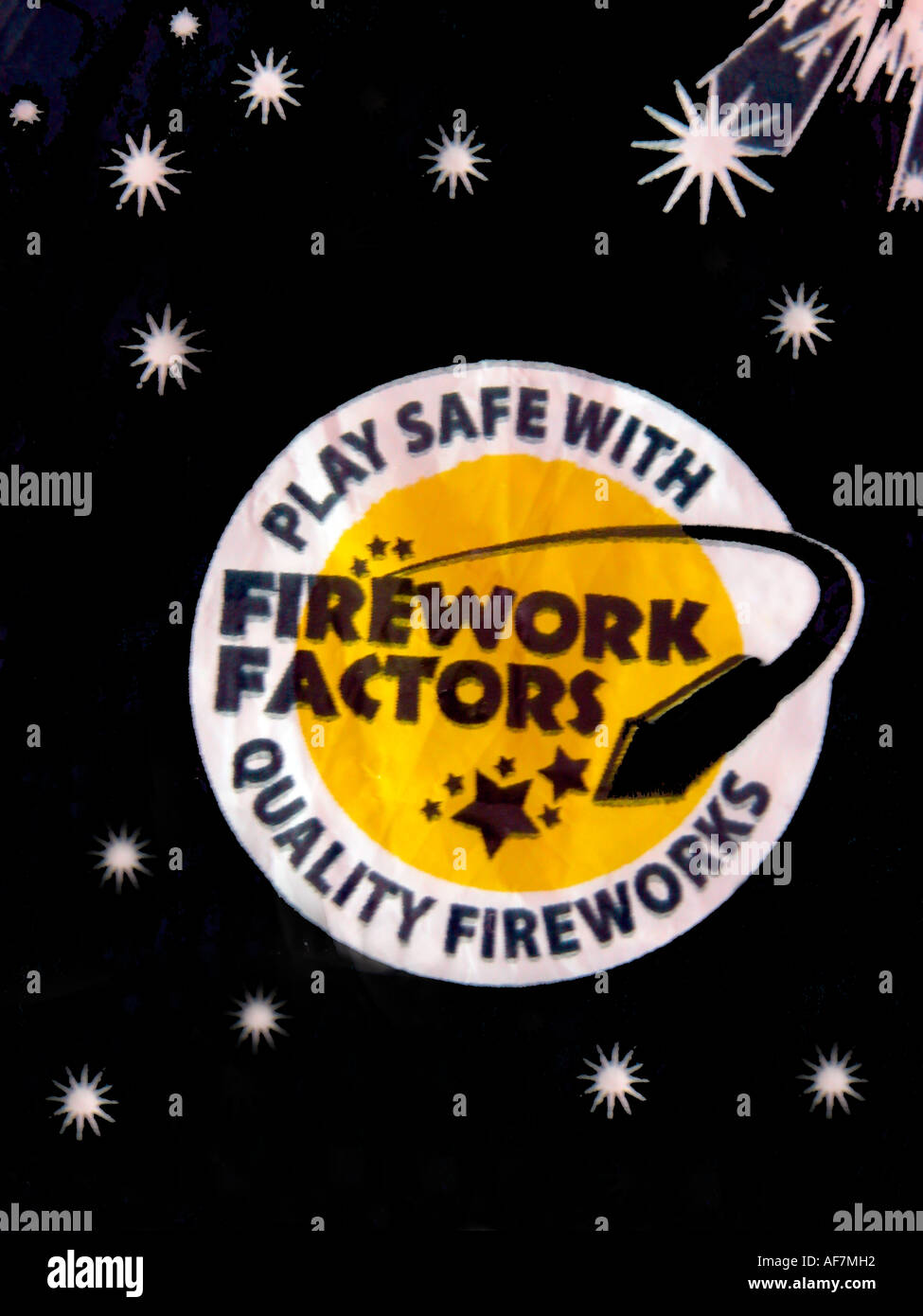 safety notice sign about fireworks and the danger they cause Stock ...