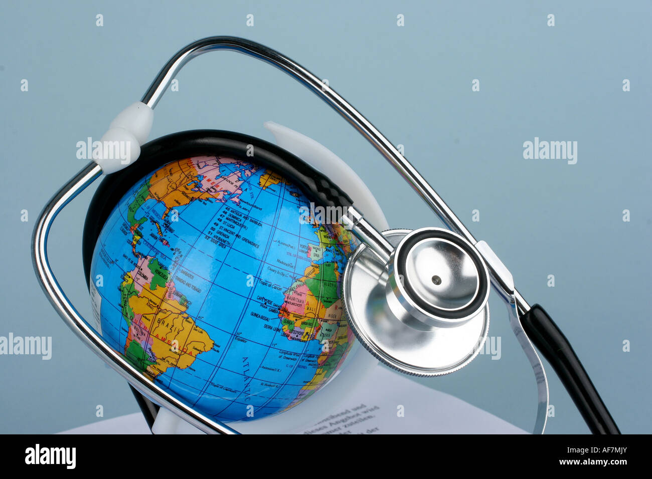 globe and a stethoscope Stock Photo - Alamy