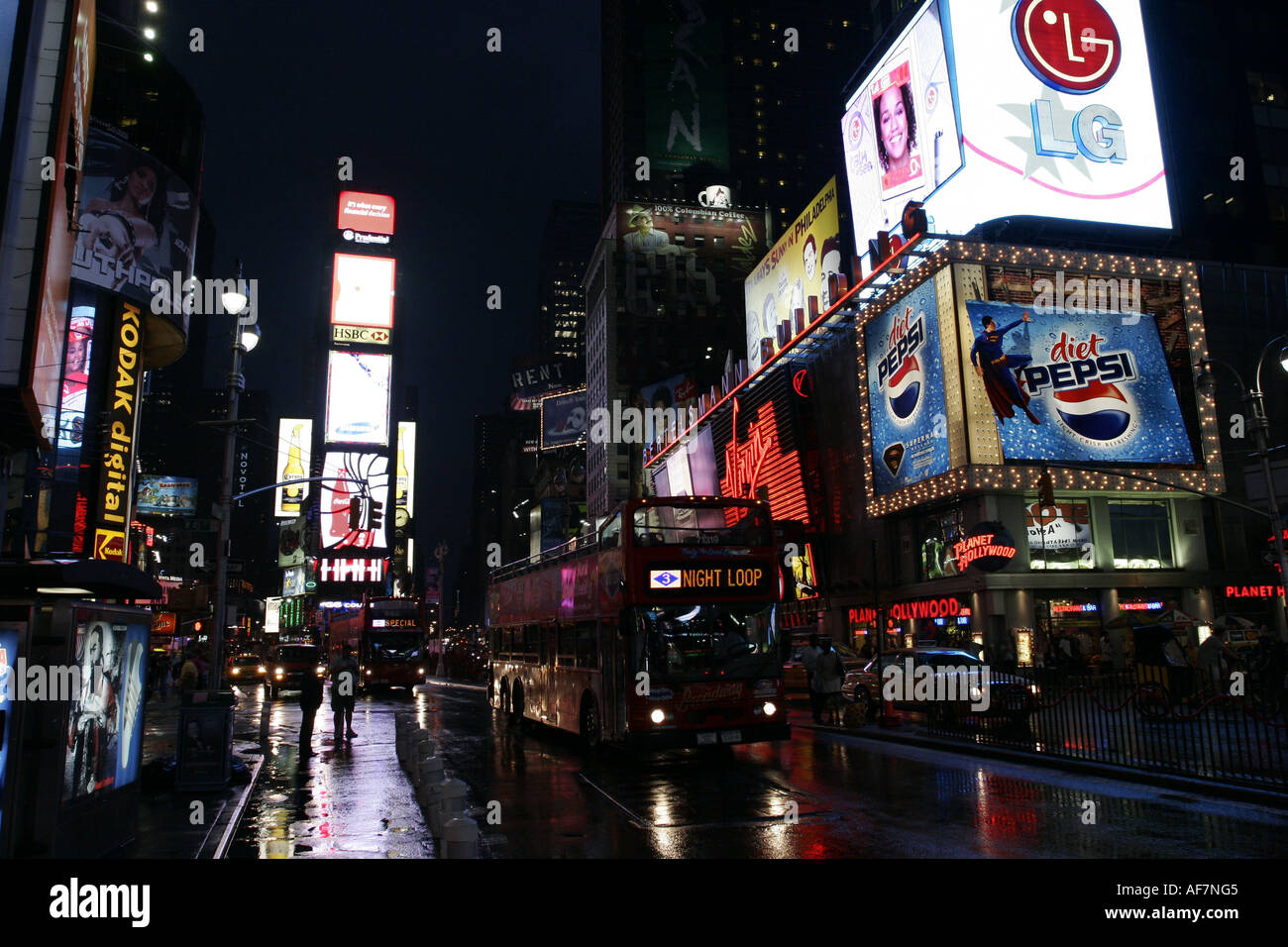 Times Square in the rain, New York City, USA Stock Photo - Alamy