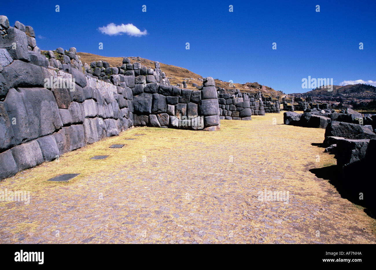 Inca ruins at Sacsayhuaman Cusco Peru Stock Photo - Alamy
