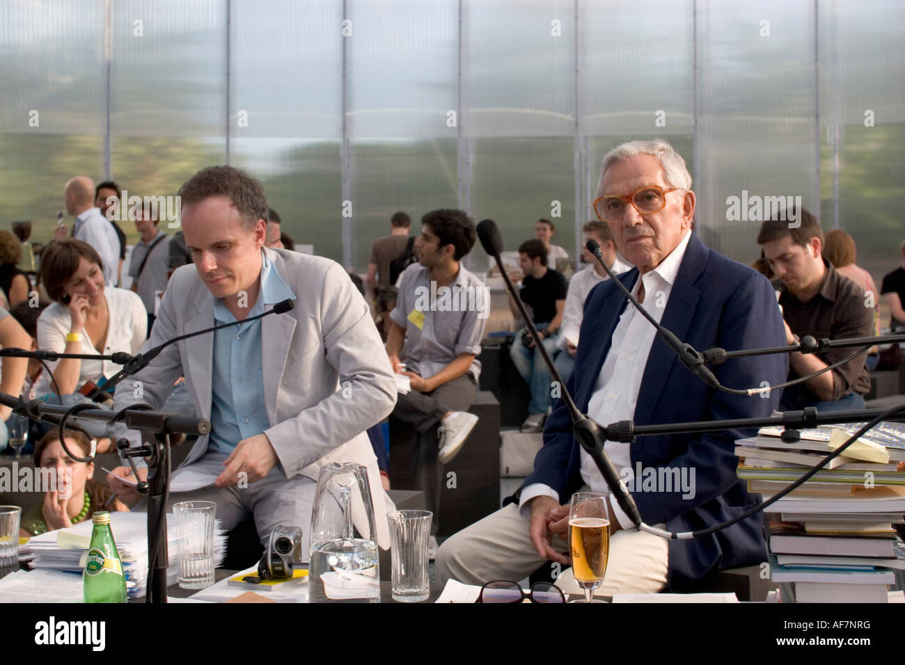 James Bond 007 Production Designer Sir Ken Adam being interviewed at ...