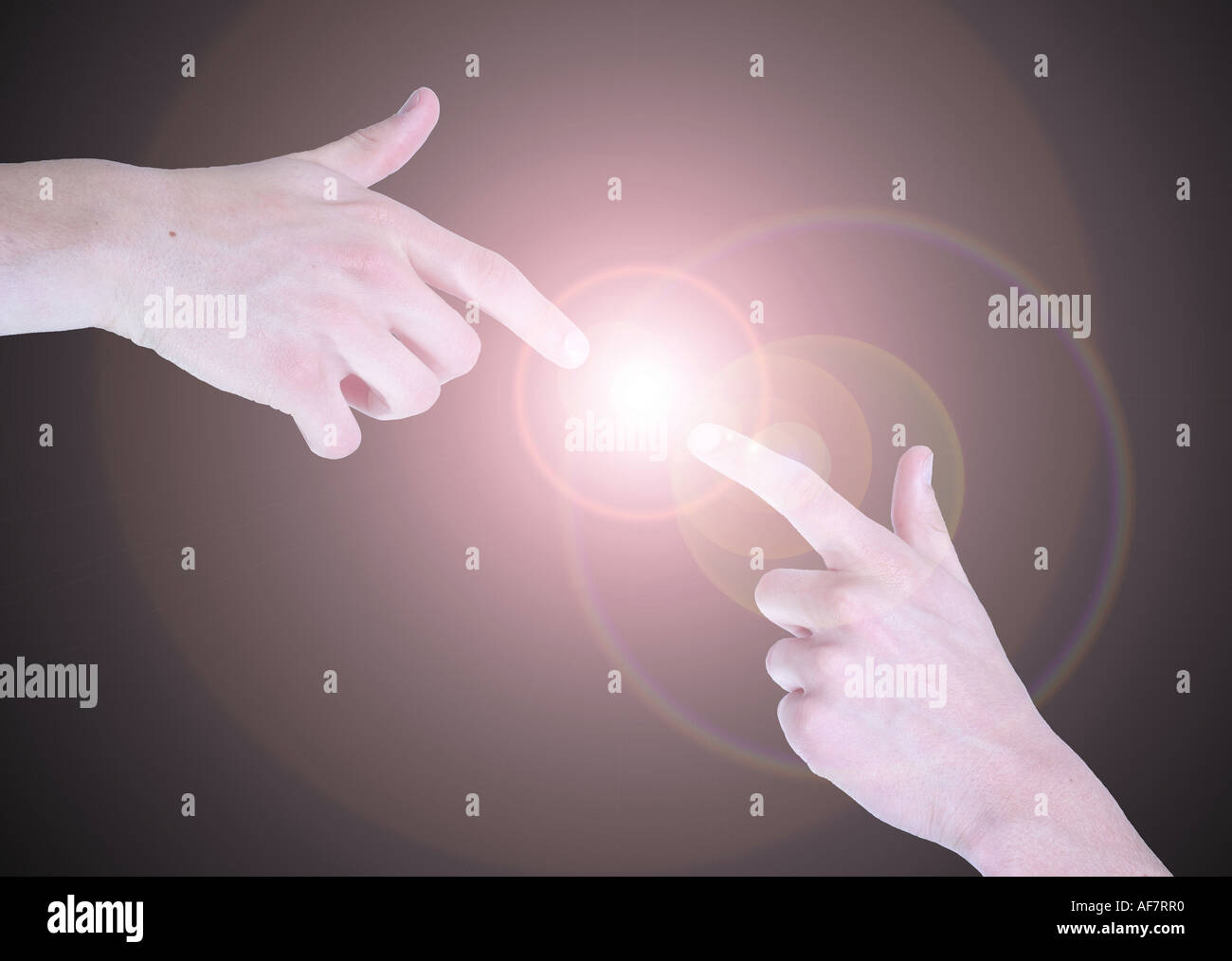 A Stock Photograph of Fingers Touching a Bright Light Stock Photo - Alamy