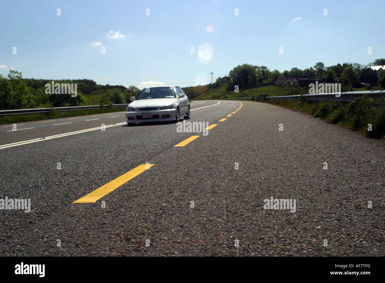 Car driving on an open highway Stock Photo - Alamy