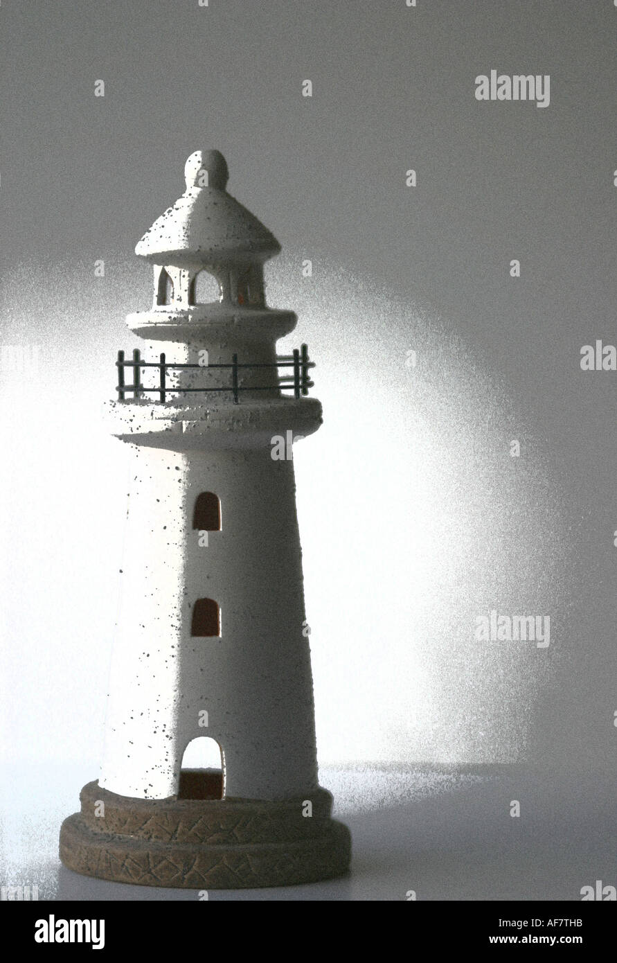 A Stock Photograph of a Lighthouse Shown in a Conceptual Still Life Way ...