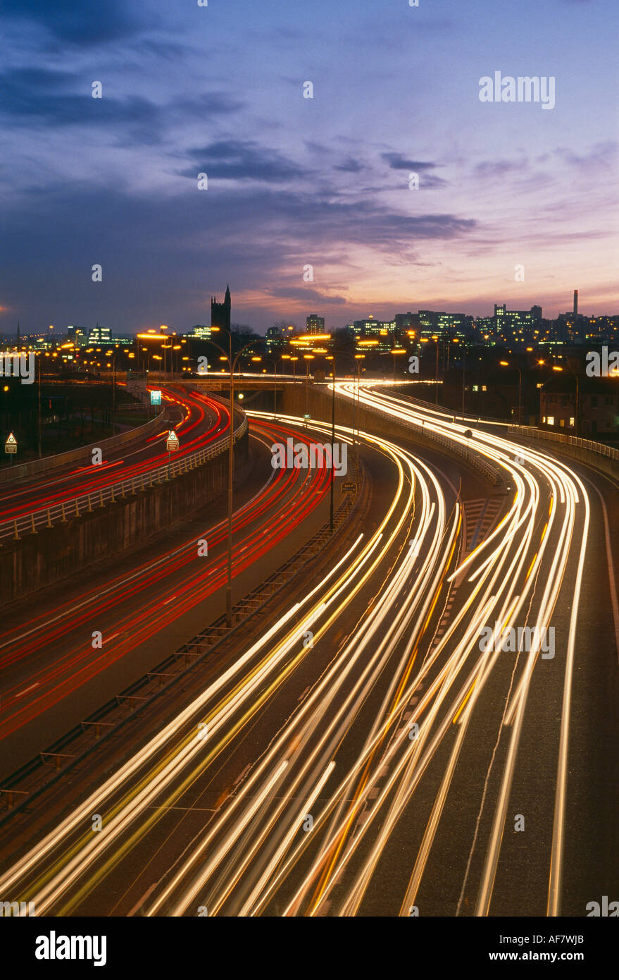 traffic on M32 motorway at dusk Bristol England UK Stock Photo - Alamy