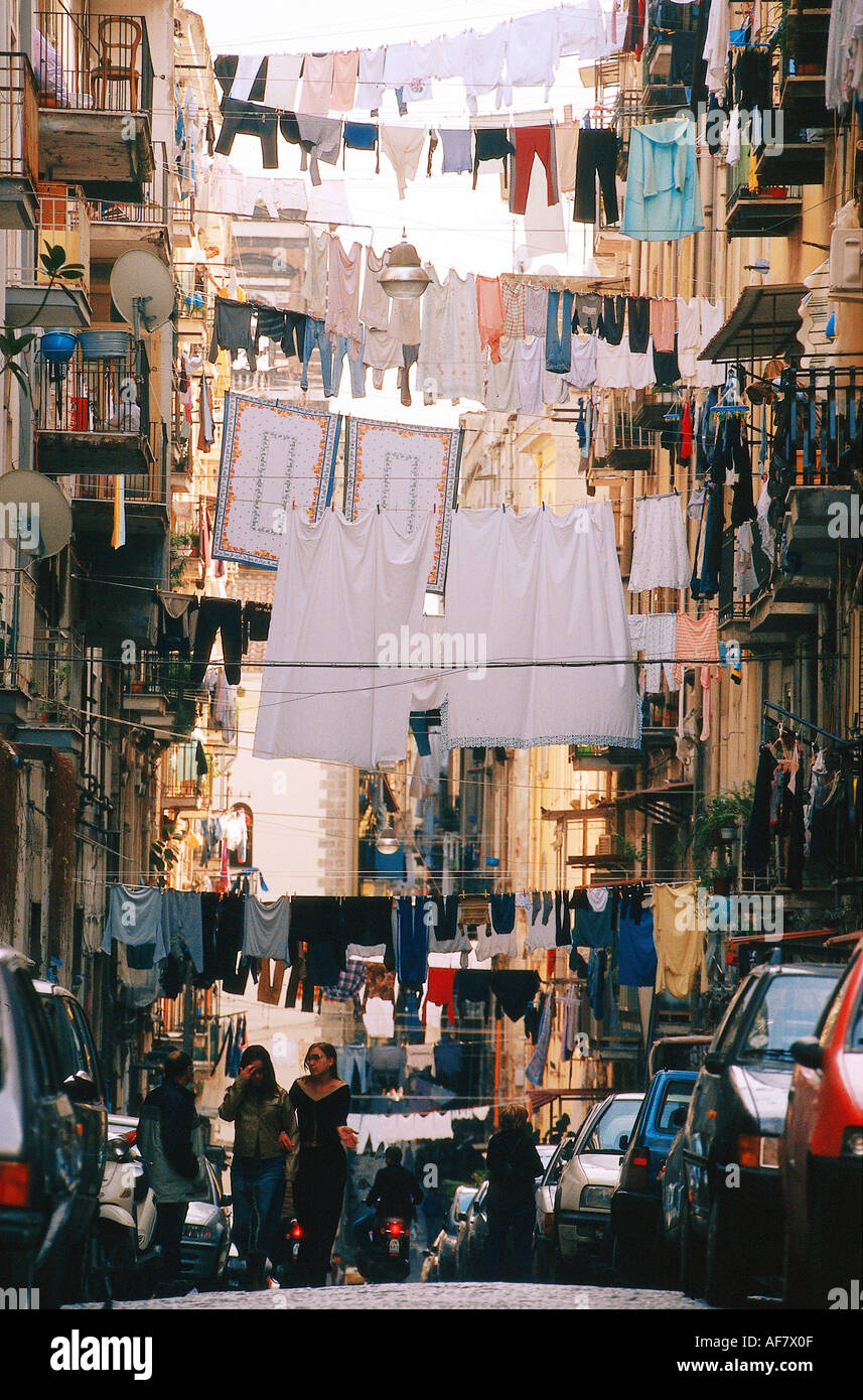 geography / travel, Italy, Naples, street scene, typical, hanging ...