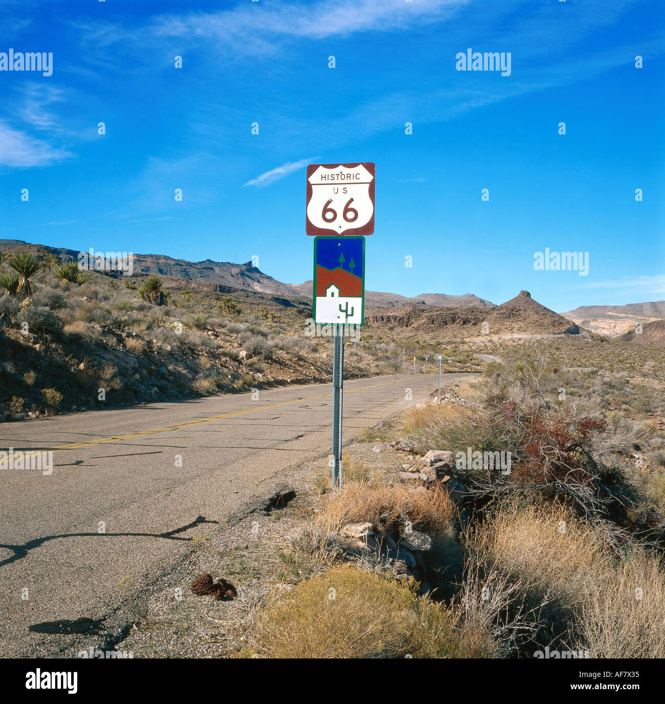 geography / travel, USA, Arizona, route 66 at Oatman, street sign ...