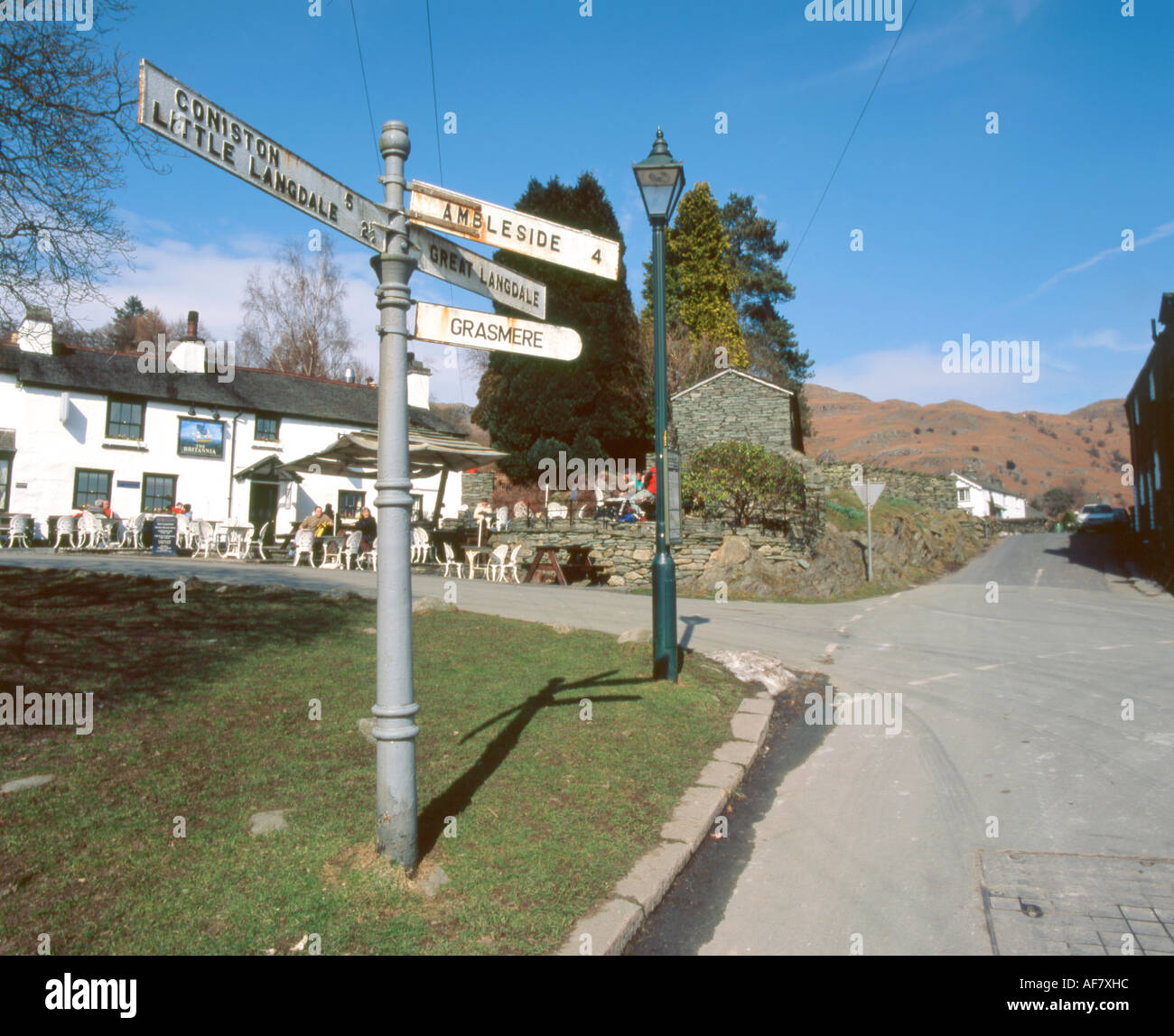 Elterwater sign hi-res stock photography and images - Alamy